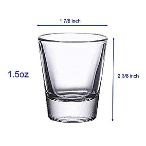 Gmark 1.5-Ounce Heavy Base Shot Glass Set, Whiskey Shot Glass 12-Pack GM2011