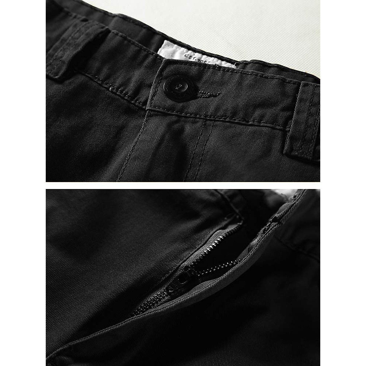 AKARMY Men's Casual Relaxed Fit Cargo Pants with Pockets, Outdoor Camo Cotton Work Pants for Men(No Belt) 3354 Black 36