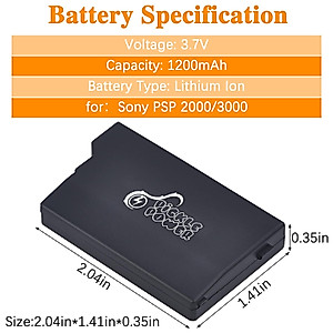Pickle Power PSP 3001 Battery and LED Display Charger for Sony PSP 2000/3000 PSP-S110 Console, PSP-3001 PSP-3002 PSP-3000 PSP-3004 PSP-2001 PSP-2002 PSP-2003,PSP Lite, PSP Slim