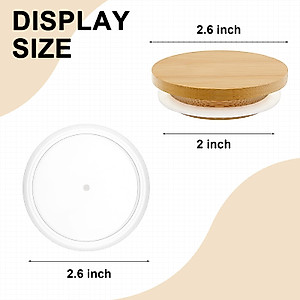 Tessco 40 Pcs Yogurt Jar Lids Set 20 Bamboo Lids with Silicone Sealing Rings 20 Pcs Plastic Yogurt Container Lids Clear Food Storage Replacement Lids Covers Compatible with Oui Yogurt Jars