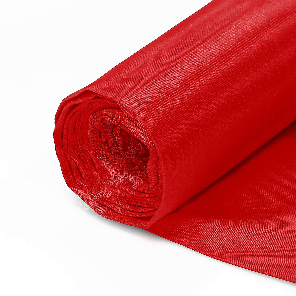 Horbaunal Red Satin Fabric 60 Inch Wide by The Yard, Soft Charmeuse Satin Fabric for Wedding Dress, DIY Craftings, Costumes, 1 Yard