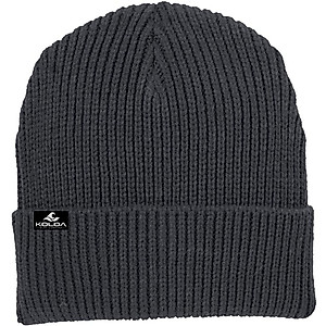 Joe's USA Koloa Surf Heavyweight Watch Hat Knit Ribbed Beanie Cap Graphite