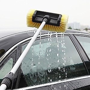 CARCAREZ 10" Car Wash Brush with Soft Bristle for Auto RV Truck Boat Camper Exterior Washing Cleaning, Yellow