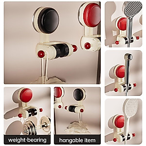 Adjustable Suction Cup Shower Holder, 2024 New Handheld Shower Head Holder for Bathroom, No Drilling Universal Shower Head Suction Cup Holder (Black, 1 Pc)