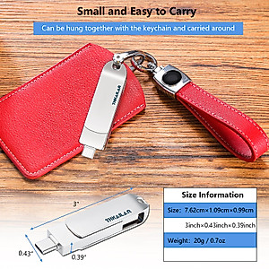 Thkailar 64GB USB C Flash Drive and USB 3.0,2 in 1 USB A to USB C Thumb Drive,Jump Drive/Memory Stick Dual Ports with Key Chain for Computer,Android Phone,MacBook Pro,Tablet,Laptop