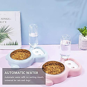 balacoo Water Food Bowls Cat Dog Water Food Dispenser Set Automatic Pet Water Feeder Food Bowl Container