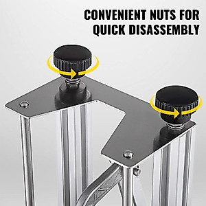 VEVOR Commercial French Fry Cutter with 4 Replacement Blades, 1/4" and 3/8" Blade Easy Dicer Chopper, 6-wedge Slicer and 6-wedge Apple Corer, Lemon Potato Cutter for French Fries with Extended Handle