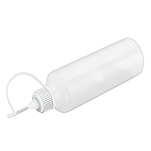 6 Pcs 4 Ounce Needle Tip Glue Bottle 120ml Plastic Dropper Bottles Multicolor Lid with 2 Pcs Mini Funnel for Small Gluing Projects, Paper Quilling DIY Craft, Acrylic Painting