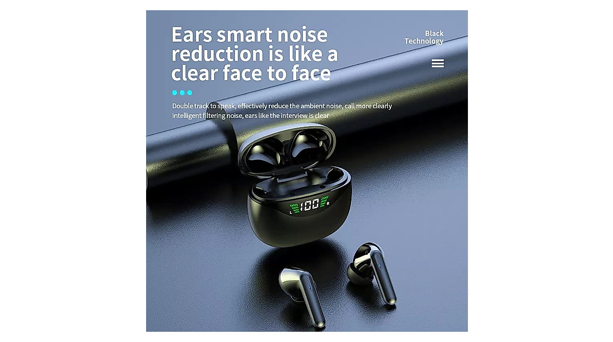 Barook Bluetooth Earbuds with Noise Reduction & LED Screen