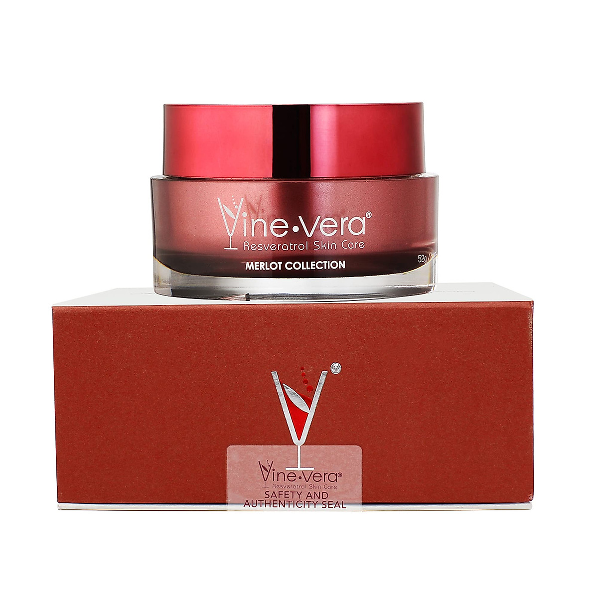 Vine Vera Resveratrol Merlot Moisture Day Cream Resveratrol Skin Care Face Moisturizer - Merlot Face Cream for All Skin Types Products for Anti Aging - 52 G / 1.83 Oz