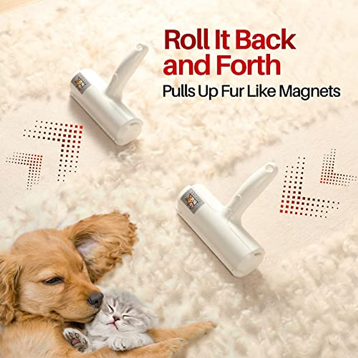 Reuseable Hair Remover - ORDORA Pet Hair Roller for Cat, Couch, Furniture, Carpet and Bedding, Portable Lint Rollers - Perfect Dog Fur Remover Tool