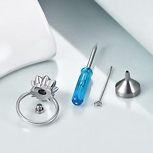 Lotus Urn Ring Jewelry for Ashes for Women Size 9 Sterling Silver Keepsake Cremation Ring Jewelry