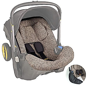 UKJE Protective Car Seat Stroller Cover Compatible with Doona Car Seat - Protector, Cotton Cover, Infant Car Seat Liner - Newborn Car Seat Accessories - Easy to Clean - Easy to Install (Beige Leopard)