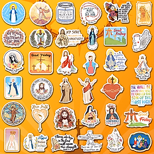 WAKEMOODEI Catholic Stickers 400PCS Religious Stickers for Kids, Bible Verse Stickers for Journaling Women Catholic Jesus Stickers for Water Bottles Laptop Catholic Gifts