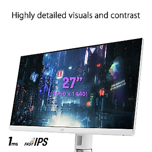ASUS ROG Strix XG27AQ-W 27” 1440P HDR Gaming Monitor - White, QHD (2560 x 1440) (Renewed)