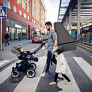 TINY GOGO Car Seat Travel Bag, Infant Car Seat Bags for Air Travel Gate Check, Large Durable Travel Car Seat Cover Carrier Backpack with Padded Shoulder Strap, Dark Linen Grey