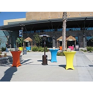 HAORUI 10pcs Stretch Cocktail Tablecloth 30" Spandex DJ Table Cover for Craft Exhibitions Wedding Party Show (30” Black)