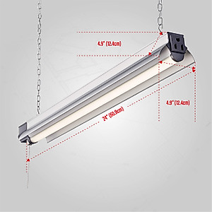 Newhouse Lighting 2FT LED Shop Light, 25W (100W Equivalent), 2200 Lumens, 4000K Linkable Garage Lighting, Utility LED Ceiling Lights, Chain or Flush Mount, 4-Pack