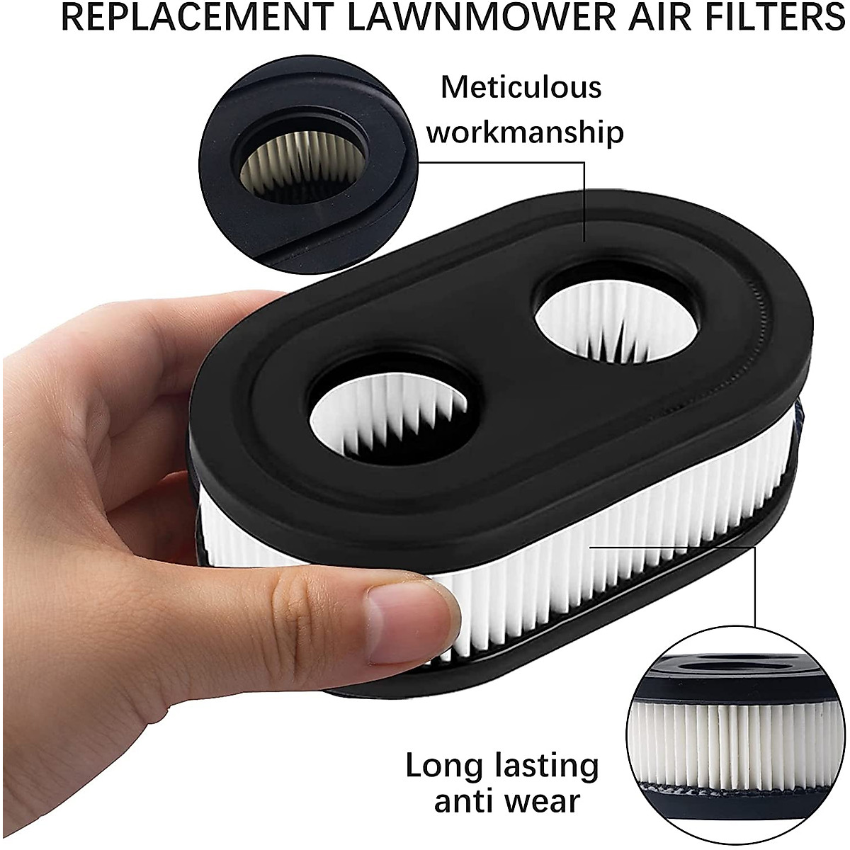 593260 Lawn Mower Air Filter 550ex 675exi 725exi Series Engines Model and More, 798452 Air Cleaner Cartridge Filter Troy Bilt TB110 TB200 TB230 Lawnmower and More (4pcs) (3)