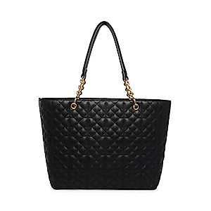 Anne Klein Womens Anne Klein quilted chain tote, Black, One Size US