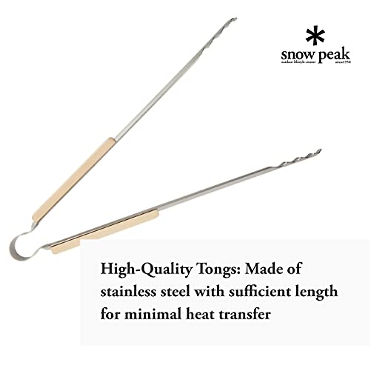 Snow Peak Barbecue Tongs - Sturdy & Durable Grilling Tools - Stainless Steel - 7.6 oz