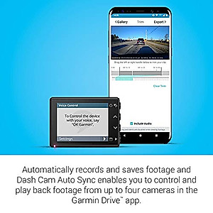 Garmin Dash Cam 56, Wide 140-Degree Field of View In 1440P HD, 2" LCD Screen and Voice Control, Very Compact with Automatic Incident Detection and Recording