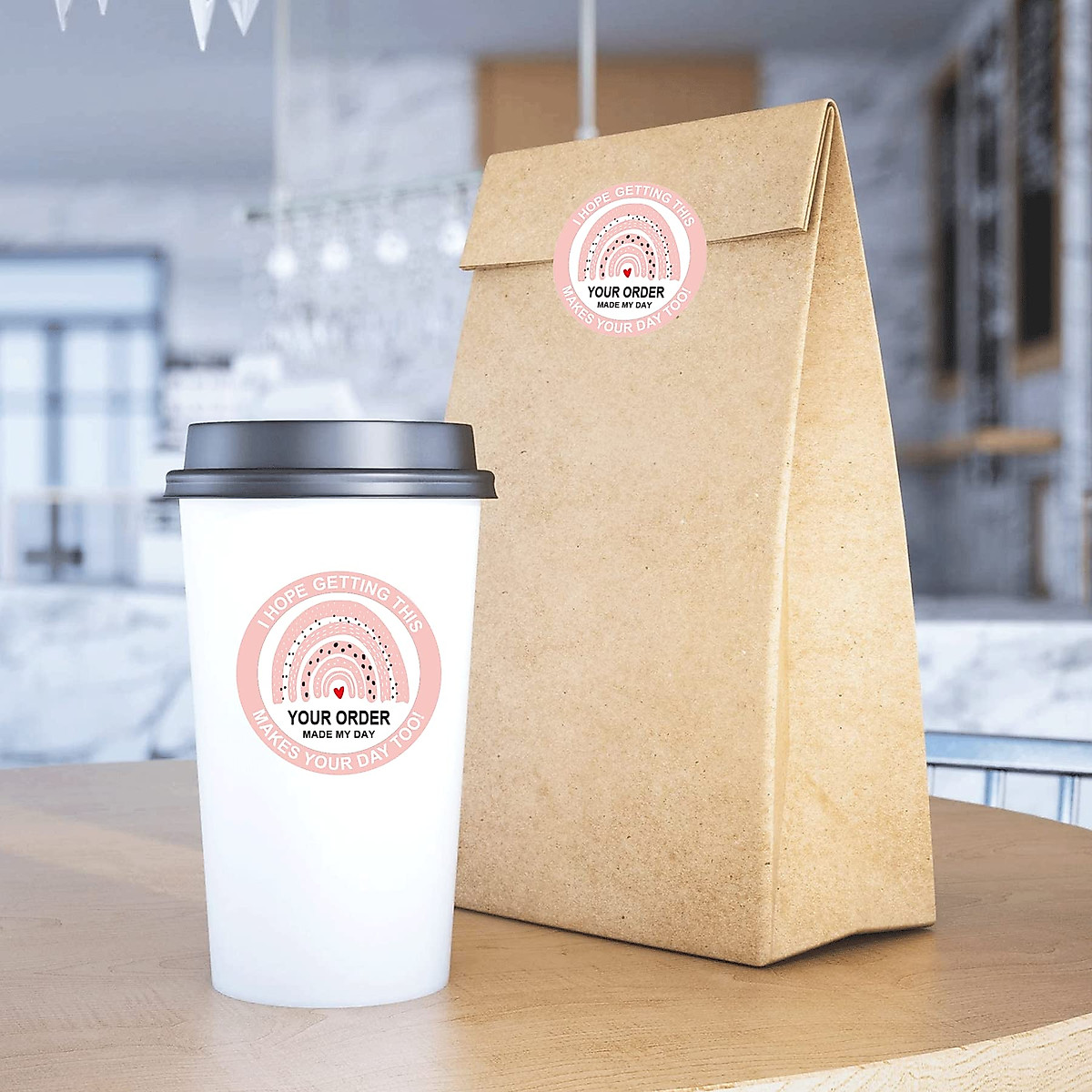 Your Order Made My Day Stickers 2" Thank You for Your Order Stickers-500 Pcs Boho Happy Mail Mailing Stickers Rainbow Decorative Business Thank You Stickers for Envelope Bag Seals Party Supplies