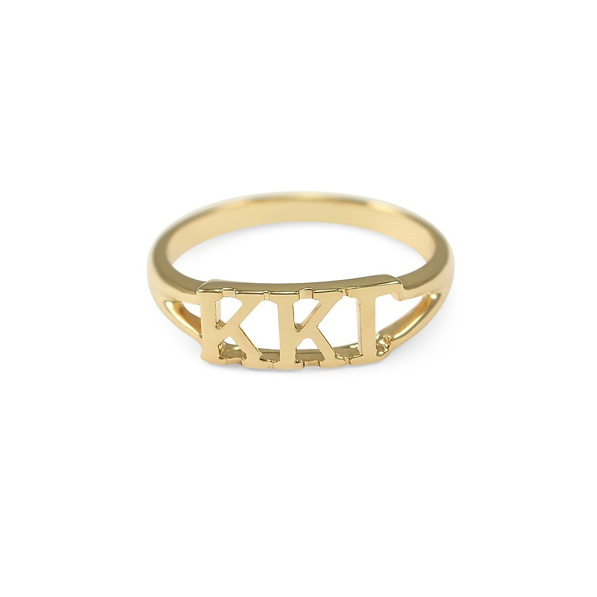 The Collegiate Standard Kappa Kappa Gamma 14k Gold Plated Sorority Ring with Greek letters