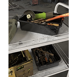 5-Pack Commercial Bus Tubs Box/Tote Box, Black Plastic Storage with Handles, Wash Basin Tub 8 Liter