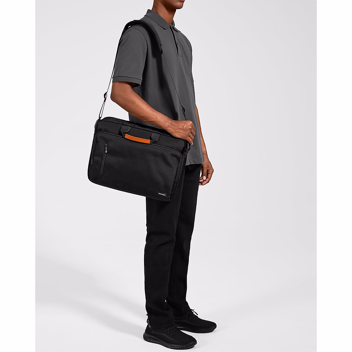 tomtoc Protective Laptop Shoulder Bag for 13-14 Inch MacBook Air/Pro, 13.4-14.4 Surface Laptop Studio/7/6/5/4/3, HP Chromebook 14, Acer Aspire 14, ASUS Zenbook 14, Dell Inspiron 14, Business Briefcase