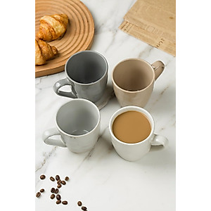 famiware Mars 4 Pieces Coffee Mug, 14 oz Tea Mug, Catering Mugs with Handle for Coffee, Tea, Cocoa, Milk, Multi-color