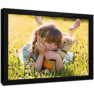 Custom Canvas Prints With Your Photos for Pet Family Photo Prints Personalized Canvas Framed Wall Art (Wood Black, 10" x 8")