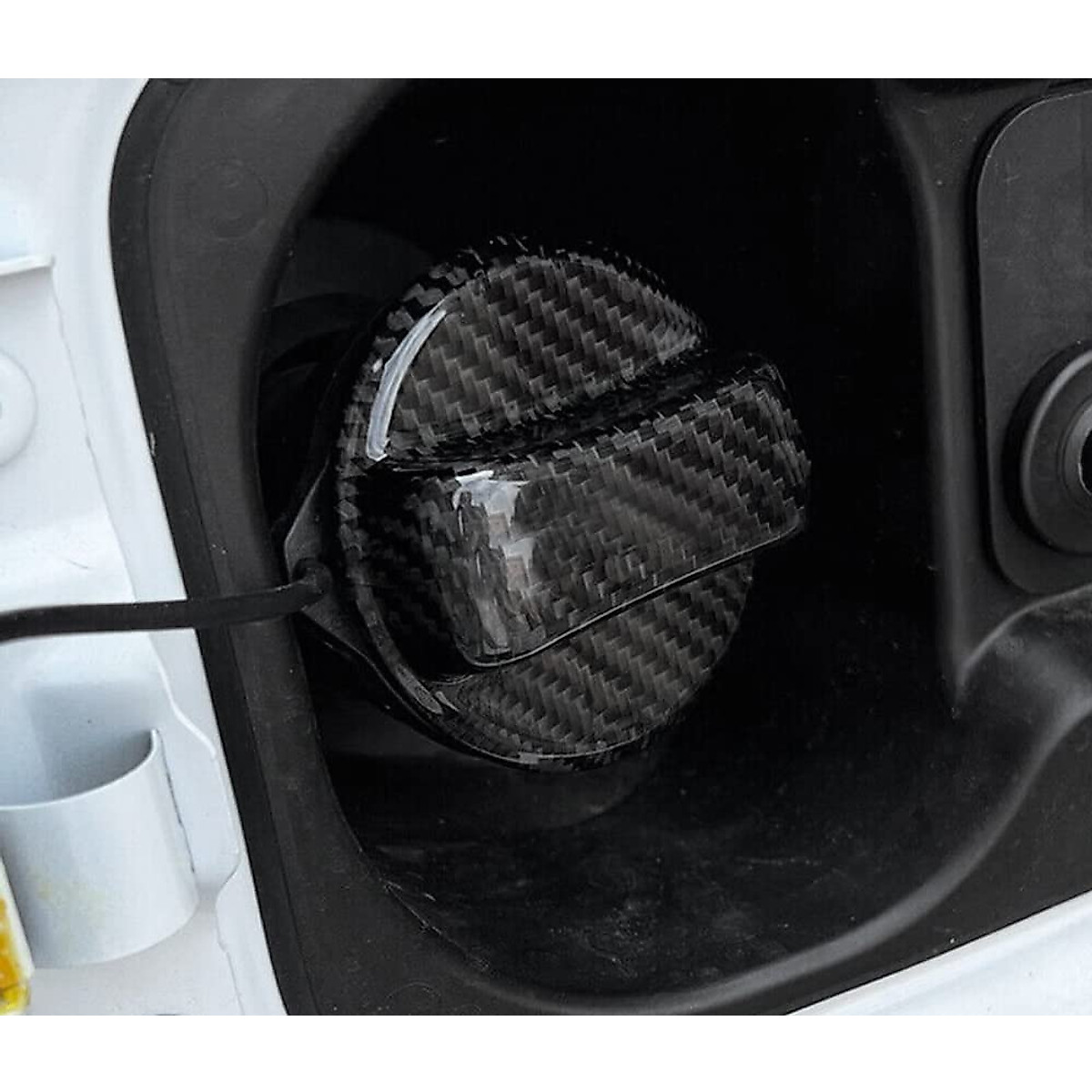 iJDMTOY Sports Red Real Carbon Fiber Gas Cap Decoration Cover Trim, Compatible With 2020-up Toyota MKV Supra GR A90/A91