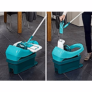 Leifheit Mop Press Professional Evo with Handy Integrated Wheels, Green