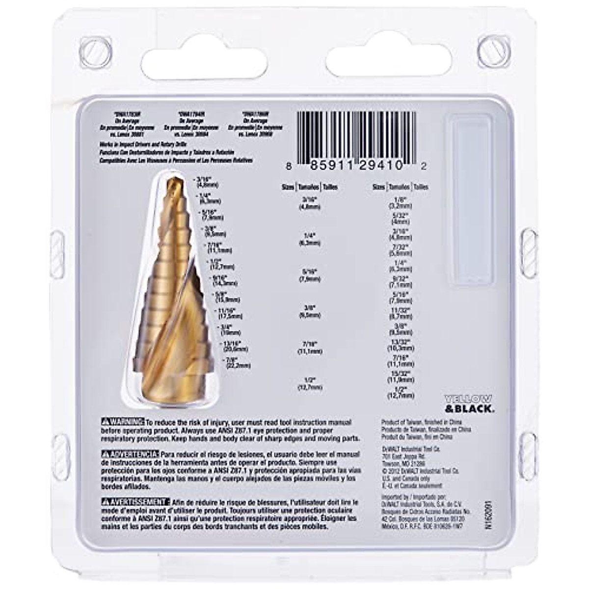 DEWALT Drill Bit Set, 3 Piece, Titanium Nitride Coated, Longer Life and Better Chip Removal (DWA1790IR)