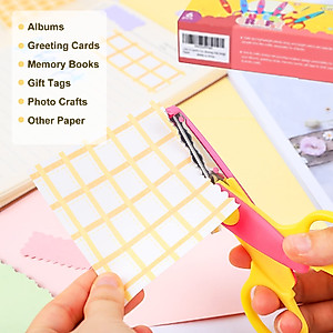 UCEC Craft Scissors Decorative Edge, Zig Zag Scissors, Kids Scissors, Safety Scissors, Design Pattern Scissors for Kids Toddler Adults, Crafting Scrapbooking Supplies for School, 6 Pack