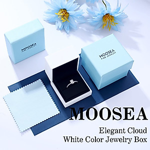 MOOSEA Moissanite Side Stone Engagement Rings for Women, 1ct D Color VVS1 Clarity Radiant Cut Lab Created Diamond Wedding Rings 14K White Gold Vermeil Moissanite Rings for Women Promise Rings for Her