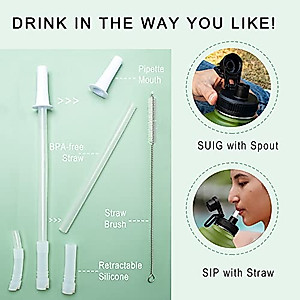 FUNUS 64oz Insulated Water Bottle (2 Lids) Vacuum Stainless Steel with Handle Flip Top Lid and Paracord BPA Free Metal Water Jug Sports Outdoor Camping