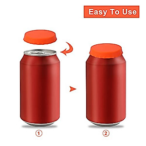 Soda Can Lids Soda Juice Beverage Beer No Spill Silicone Saver Can Lid Fits Standard Soda Cans Protector (6 Pack, Assorted)