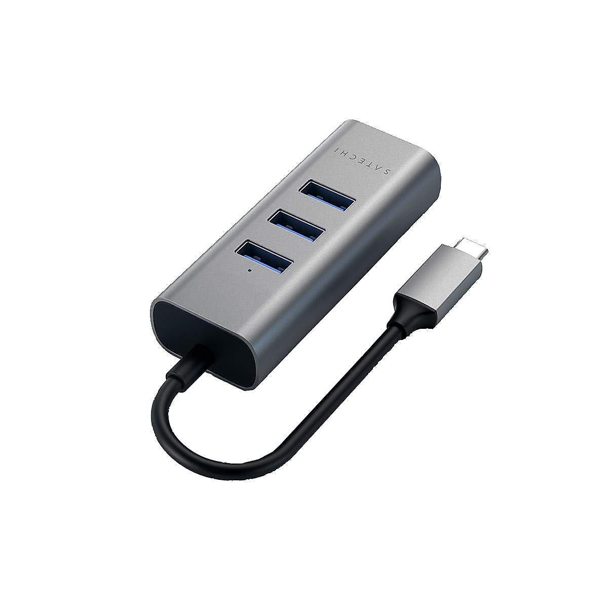 Satechi USB C Hub Adapter, USB C Adapter with 3 USB-A 3.0 Ports and Ethernet Port, for MacBook Pro/Air M1 M2 M3, Dell, HP, Surface, Lenovo, iPad, iPhone 15 - Space Gray