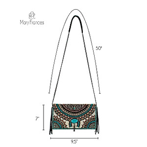 Mary Frances Accessories – Crossbody Handbag – Earth and Sky Beaded Leather Crossbody Purse for Women