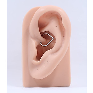 FANSING G23 Titanium Septum Jewelry 16g Septum Rings for Women Teardrop Septum Clicker Silver Septum Ring 16 Gauge 8mm Daith Piercing Jewelry Triangle Septum Ring