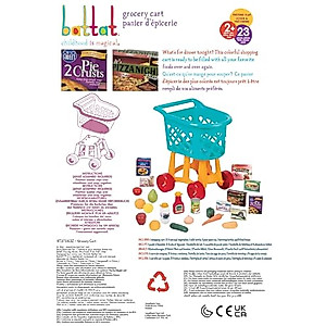 Battat- Deluxe Grocery Playset – Toy Food For Toddlers – Shopping Cart Toy- 20+ Pretend Food Items- Grocery Cart- 3 Years +