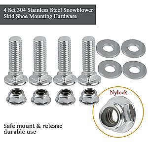 HUSWELL Snowblower Skid Shoes for Murray 1740912BMYP Craftsman Noma Snapper Snowthrower with Mounting Hardware(2 Pack)…