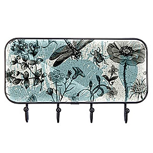 Dragonfly Insect Adhesive Hooks Towel Hooks, Wall Hooks Stick on Bathroom/Kitchen/Bedroom