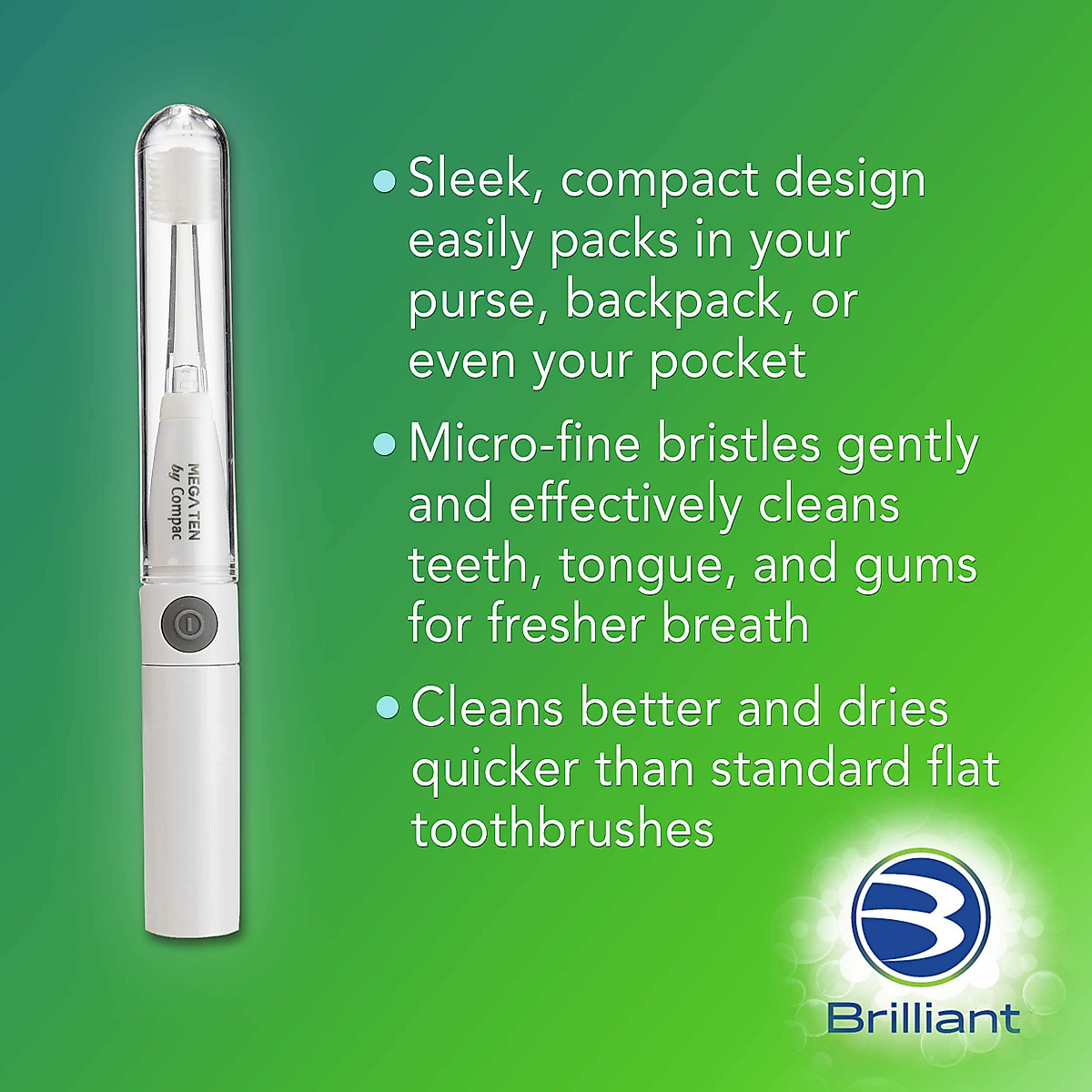Brilliant Lumi Travel Sonic Toothbrush Replacement Heads - Round Brush Head with Micro Bristles, 2 Heads
