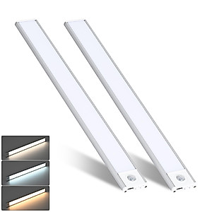 Holen Darrel Under Cabinet Lights Motion Sensor Light Wireless Battery Powered LED Counter Closet Lighting, USB Rechargeable Night Light for Kitchen Hallway Stairway Wardrobe Vanity 2 Pack 11.8 inch