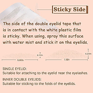 Waterproof Invisible Double Eyelid Tape - 120 Pieces Natural Fiber Eyelid Lifter Strips, Eye Lift Tape for Droopy Lids, Hooded Eyes