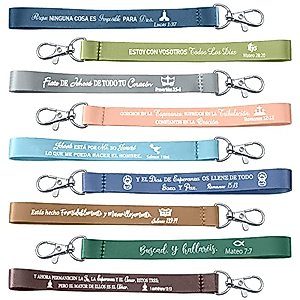 45 Pieces Christian Keychains Bulk Inspirational Bible Verse Key Chains Polyester Scripture Keyrings Religious Party Gifts (Vivid Color, Stylish)