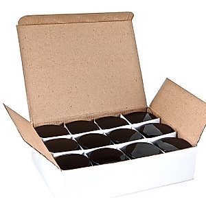 Vivaplex, 12, Clear, 2 oz, Round Glass Jars, with Inner Liners and black Lids